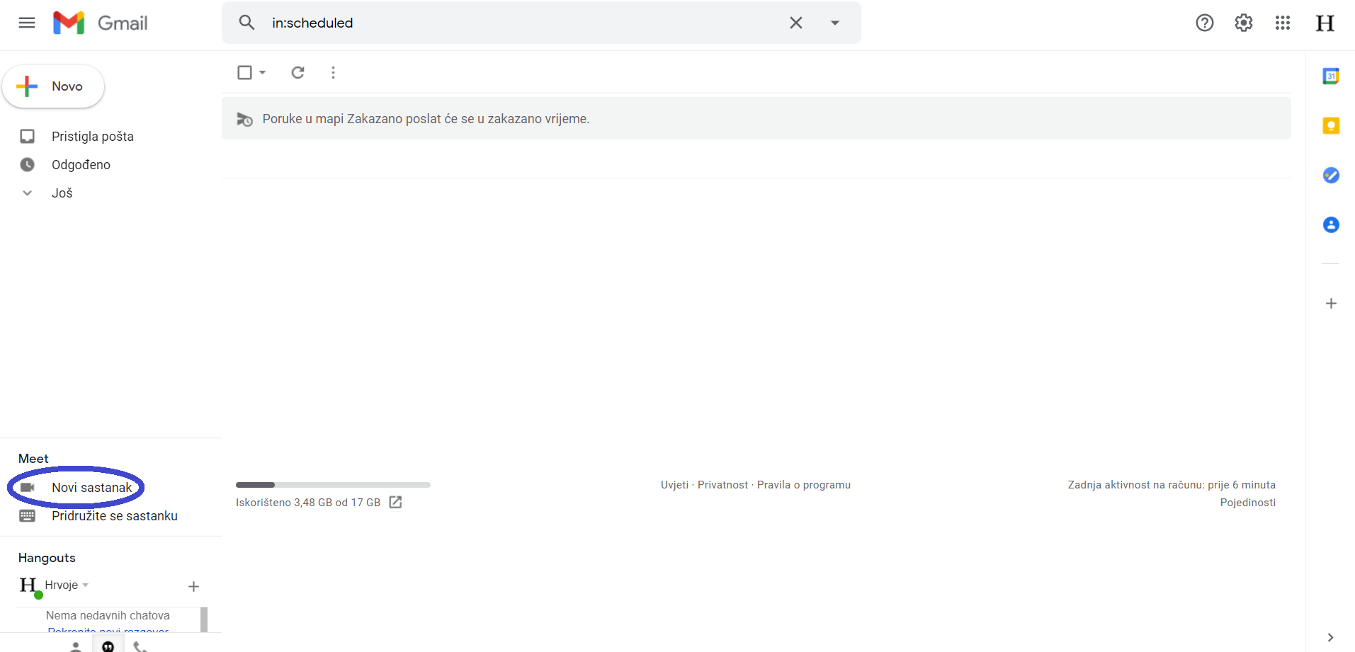 GMAIL Kako pokrenuti videopoziv?